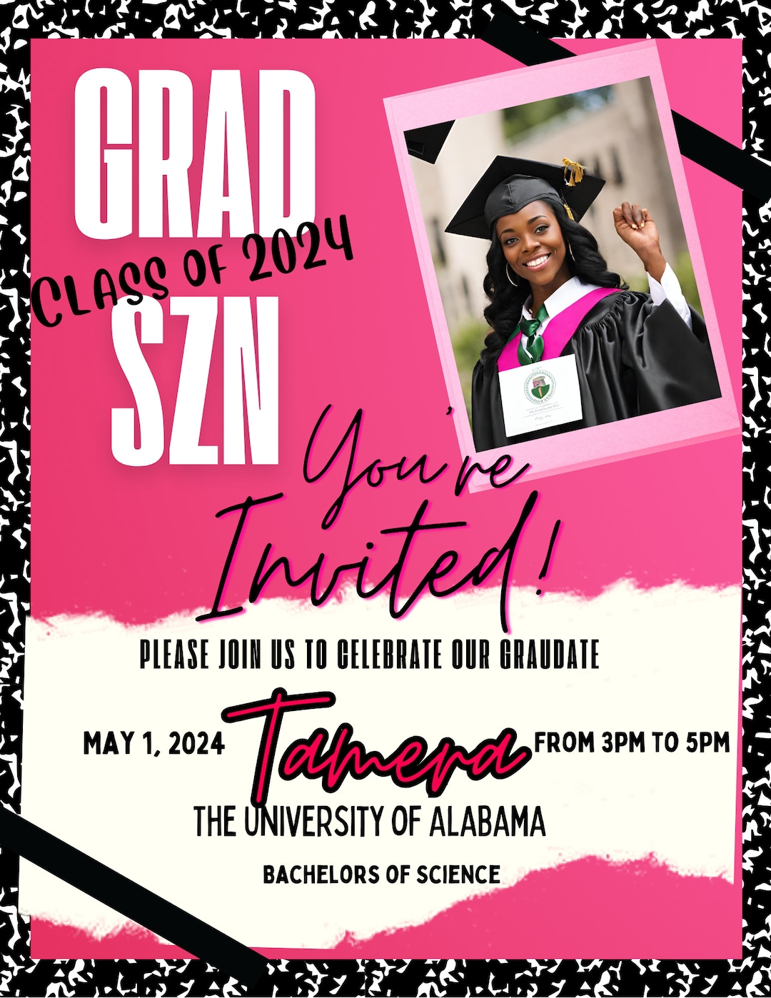 Graduation Invitation, Graduation Flyer, Editable Template, Graduation ...