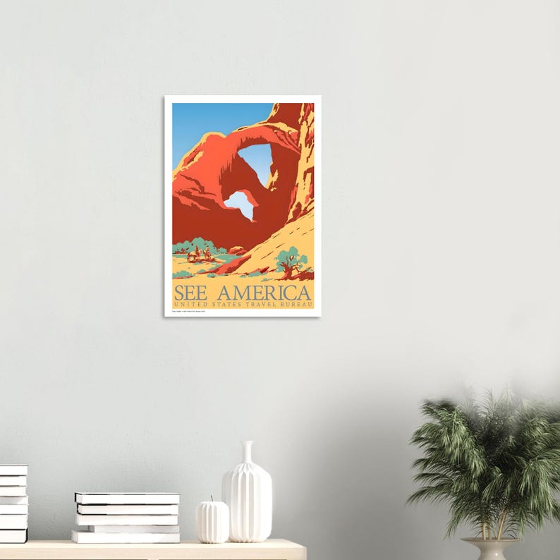 See America Vintage Poster 1936 - United States Travel Bureau Art ...