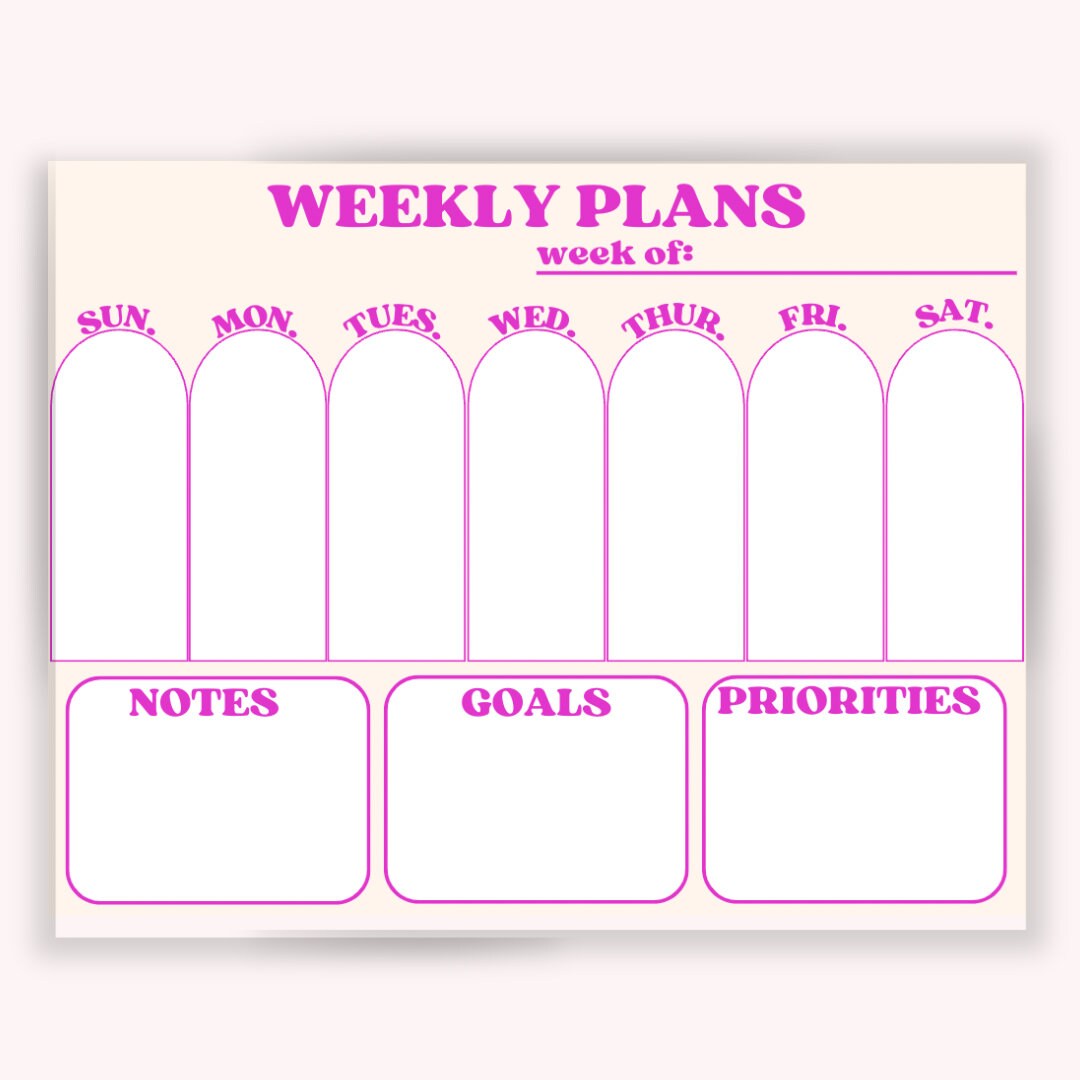 Weekly Schedule Template, Weekly Planner Printable, Homeschool Weekly ...