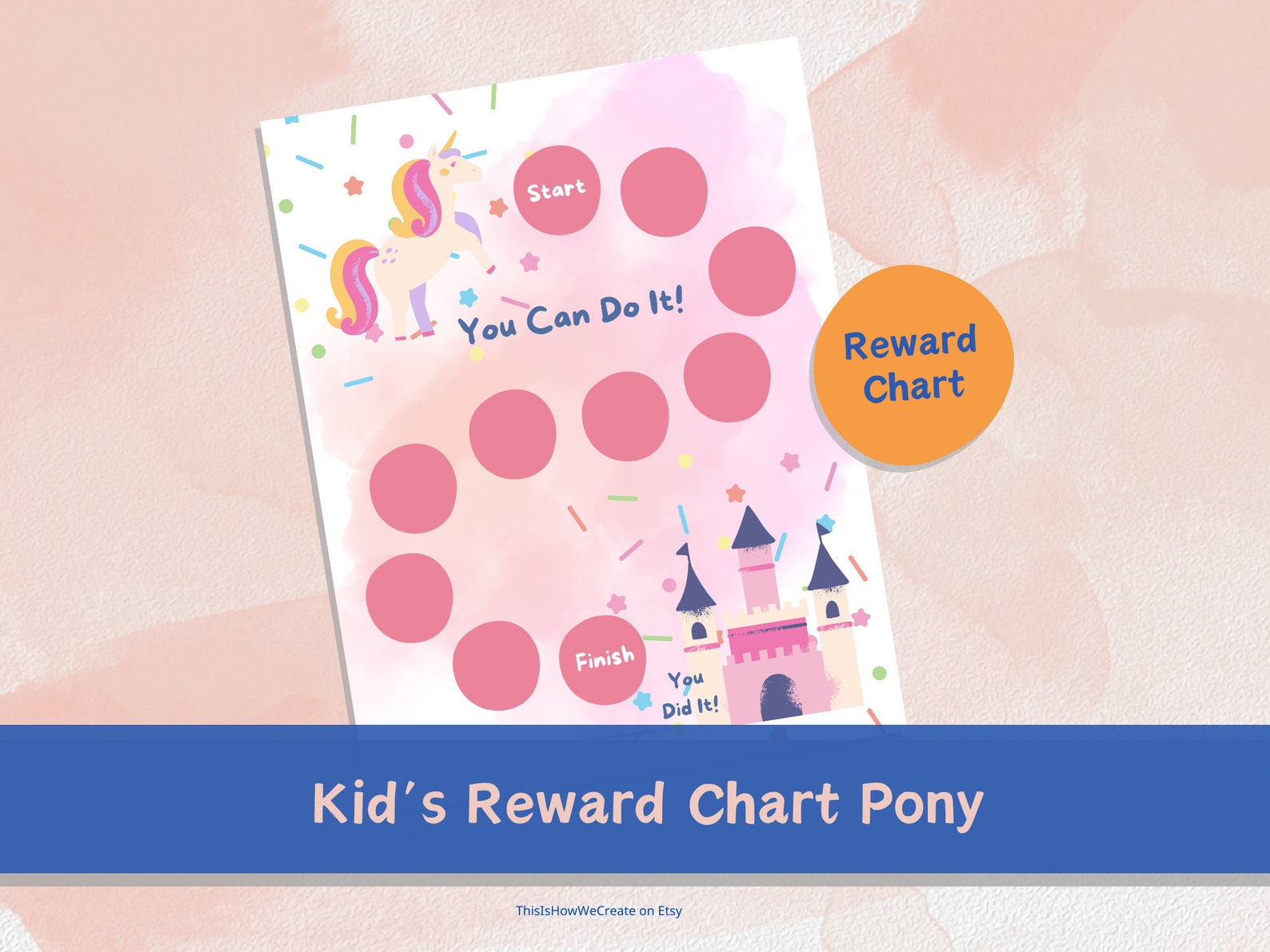 Kids Reward Chart Pony. Toddler Reward. Chores Chart. Pony Reward Chart ...