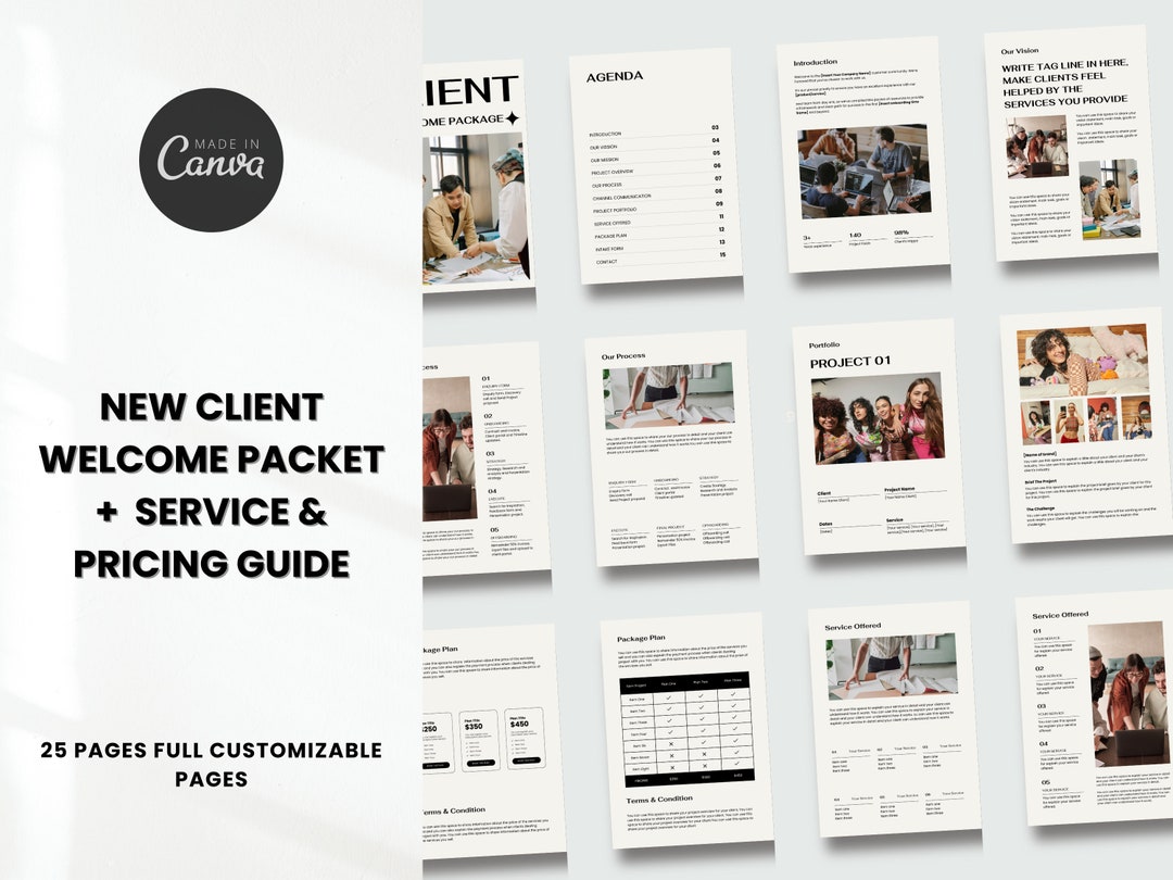New Client Welcome Packet | Welcome Packet Template | Service & Pricing ...