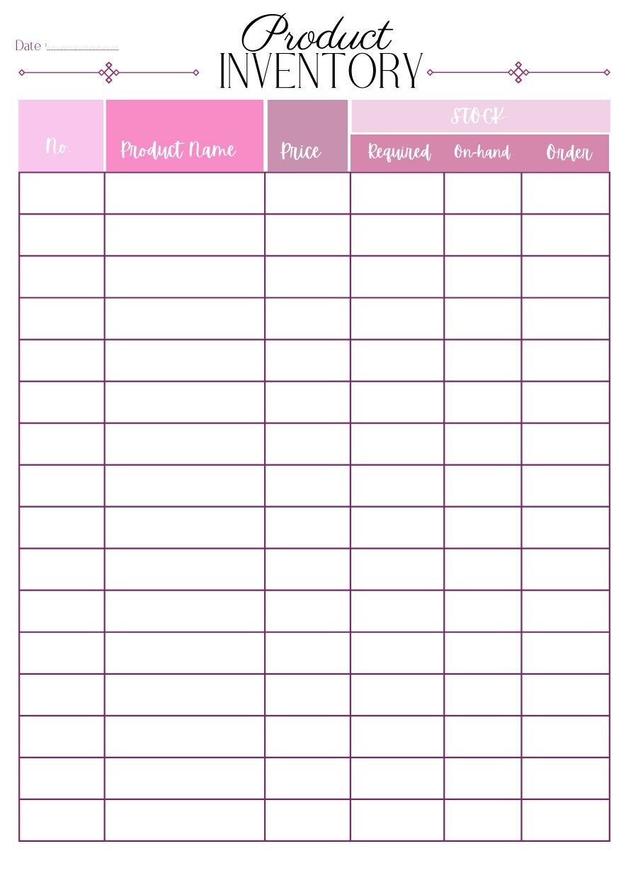 Product Inventory and Order Template for Small Business Owners - Etsy