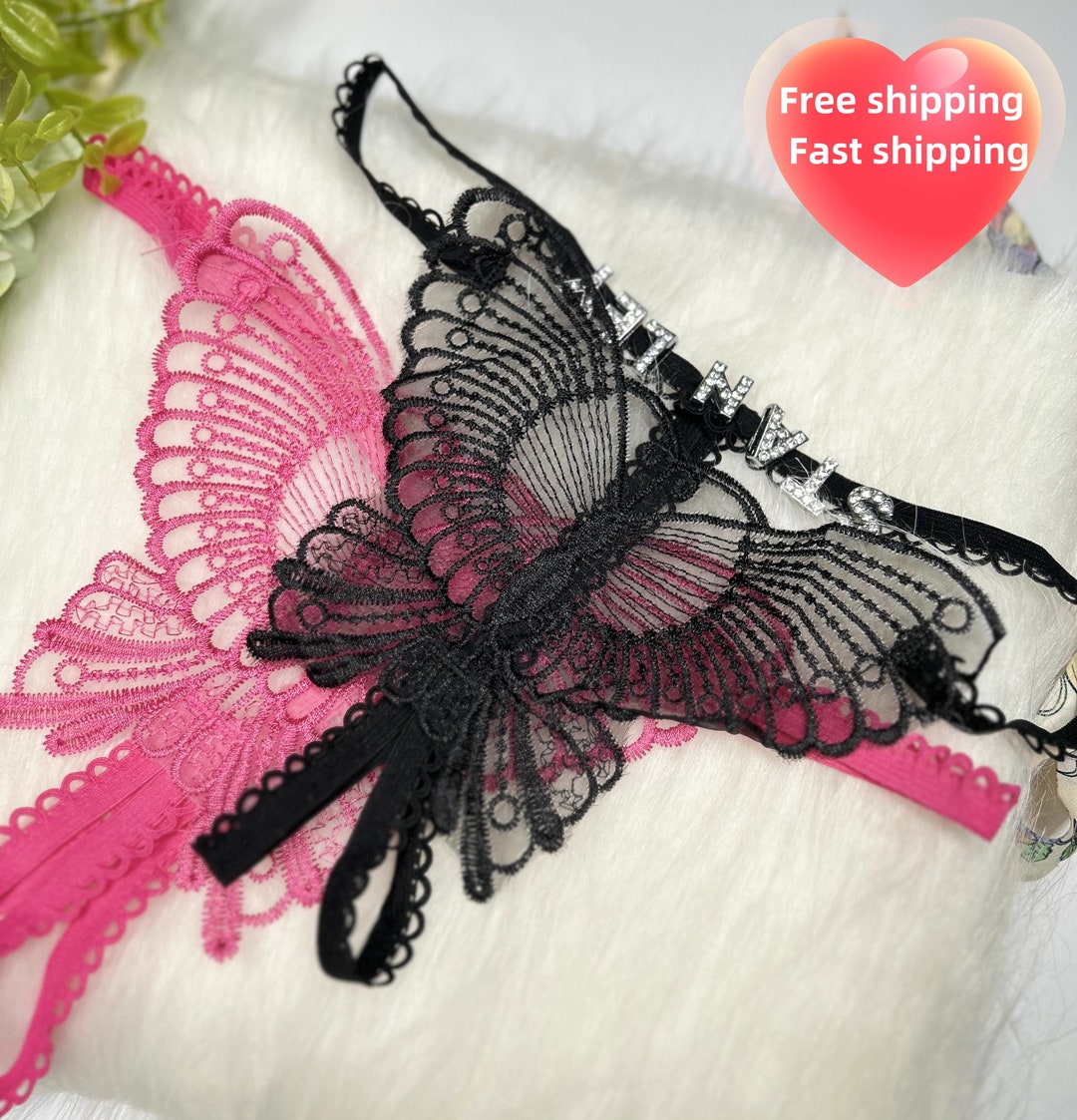 Butterfly Thongs Name Thongs Personalized Thongs Lettered Thongs