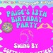 Softball Birthday Invitation, Taylor Swift Invite, Editable Team Party ...