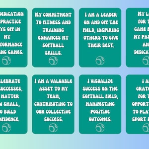 Daily Affirmations - Softball Player Daily Affirmations - 8 Weeks / 56 ...