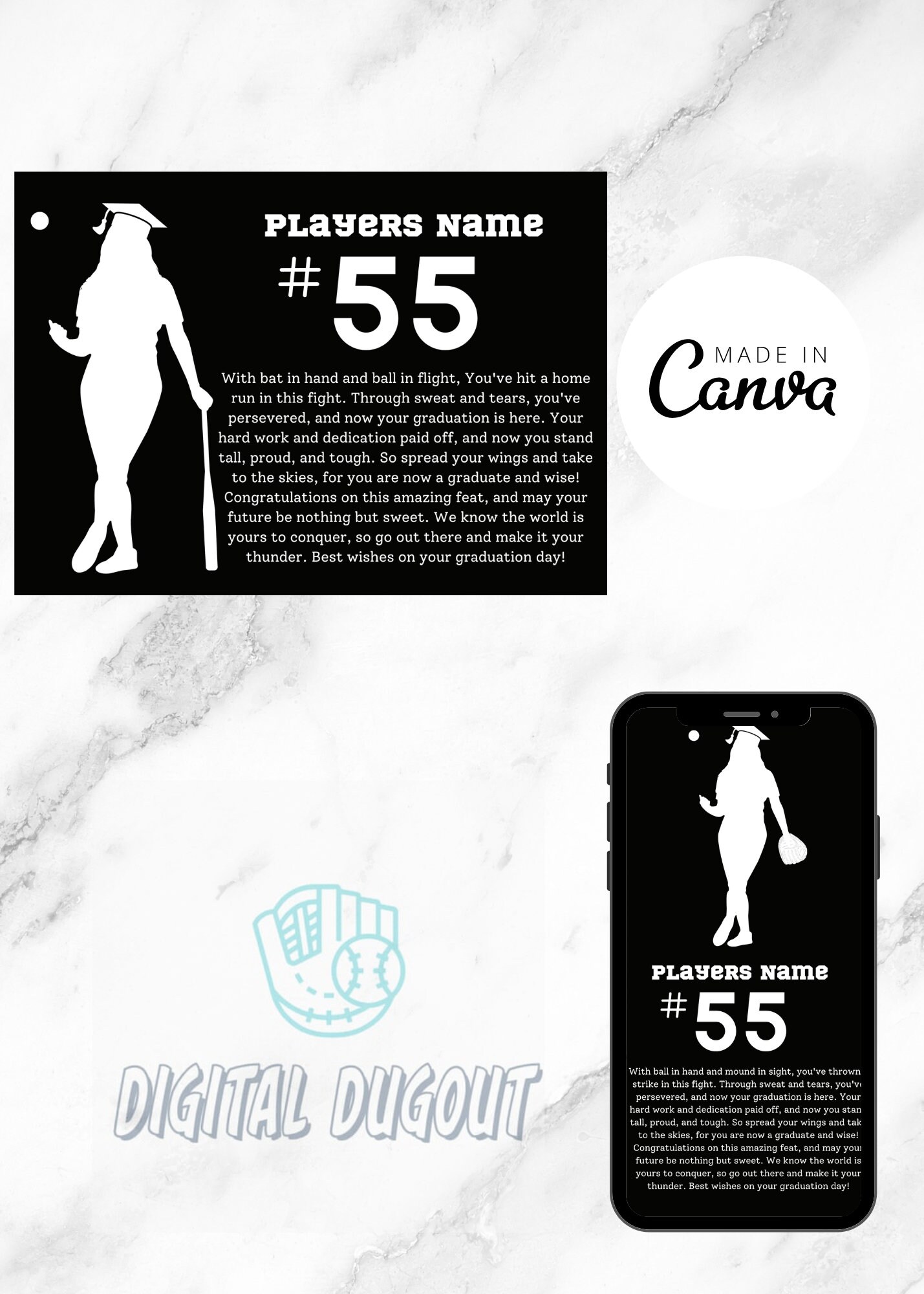 Softball Graduation Gift, Softball Player Gifts, Pitcher & Hitter ...