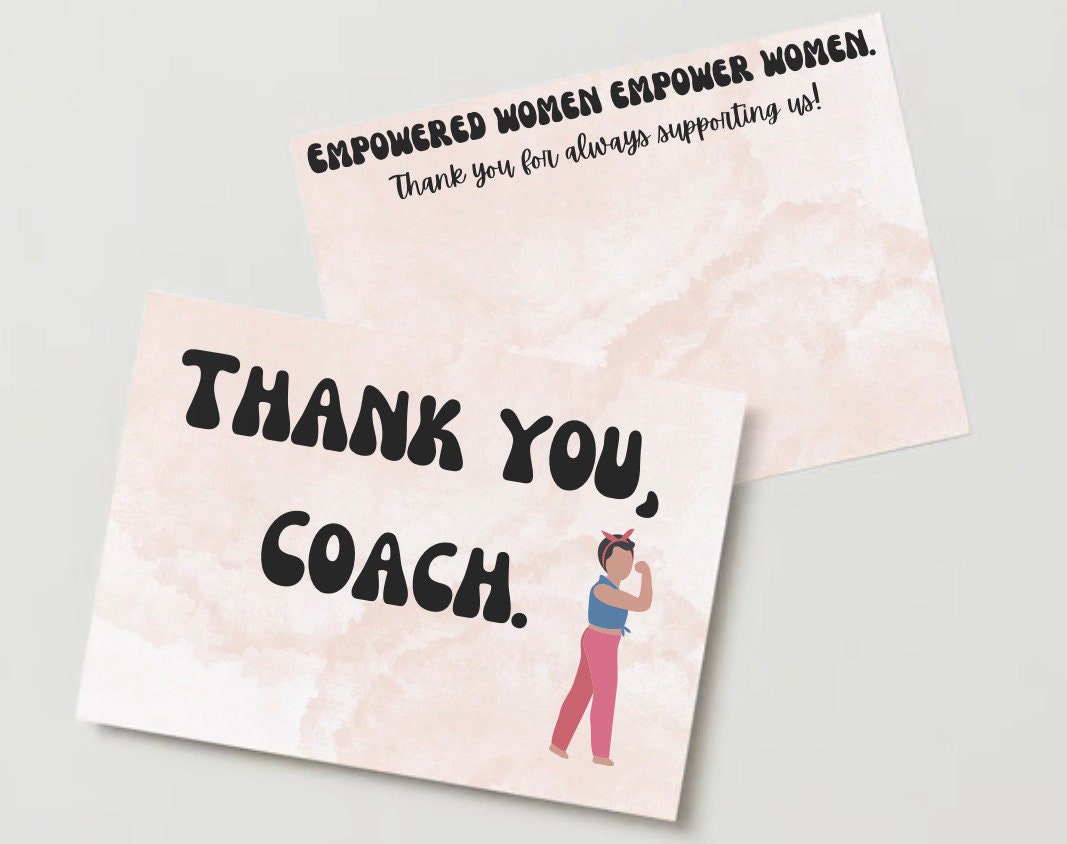 Thank You, Coach Card - Thank You Card - Team or Personal Thank You ...