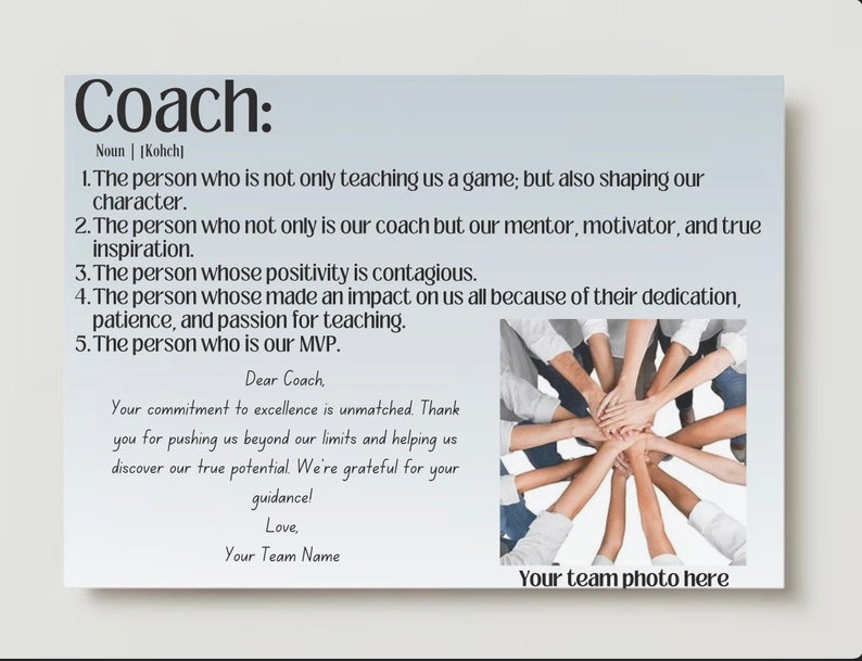 Personalized Coach Gifts - Coach Definition - Coach Card - Thank You ...