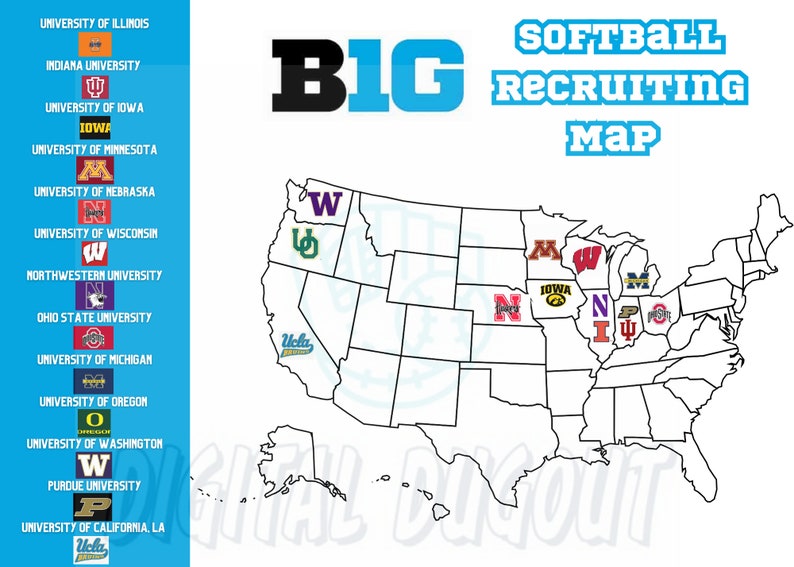 Sports Recruiting Tracker - Softball Big 10 Recruiting Map - United ...