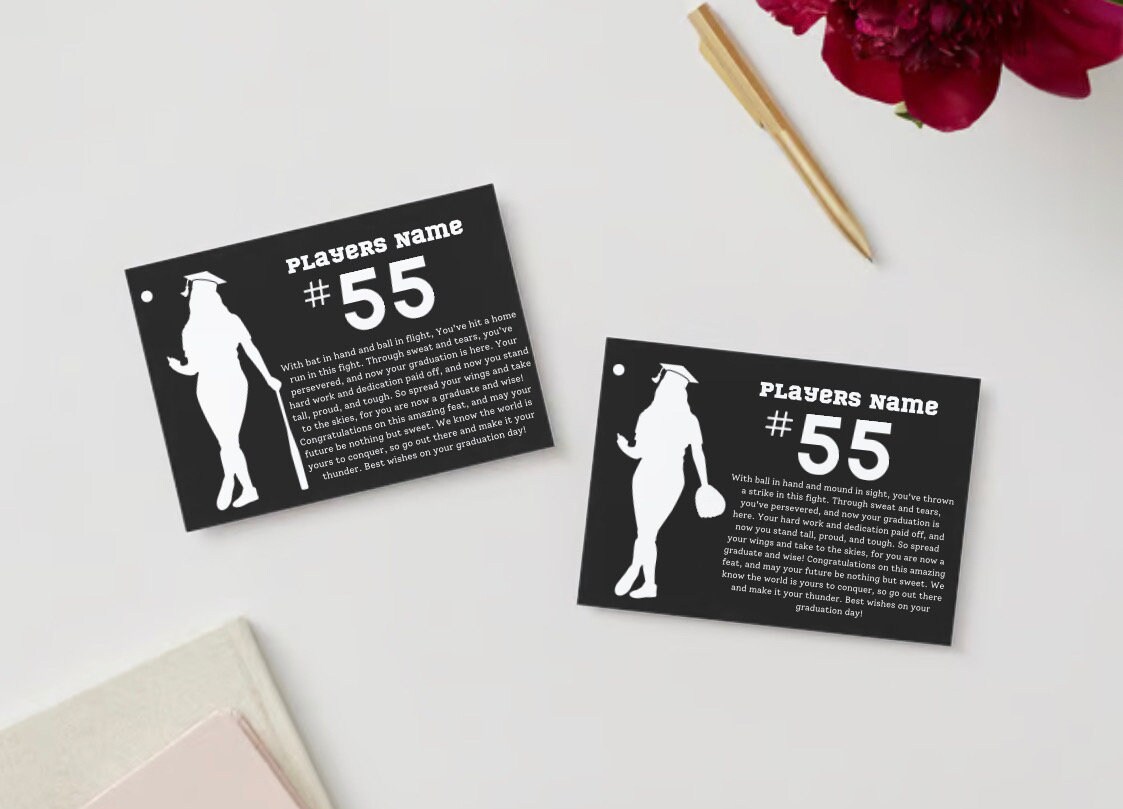 Softball Graduation Gift, Softball Player Gifts, Pitcher & Hitter ...
