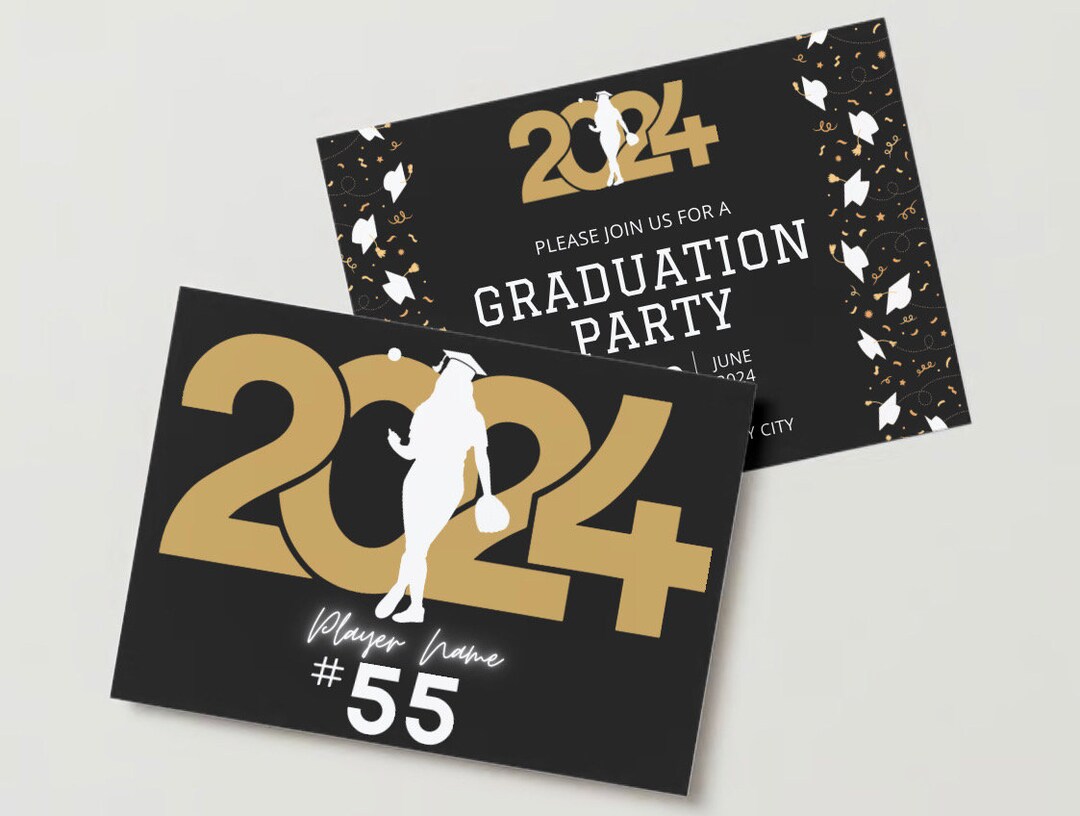 Softball Graduation Party Invitation - Softball Birthday Invitation ...