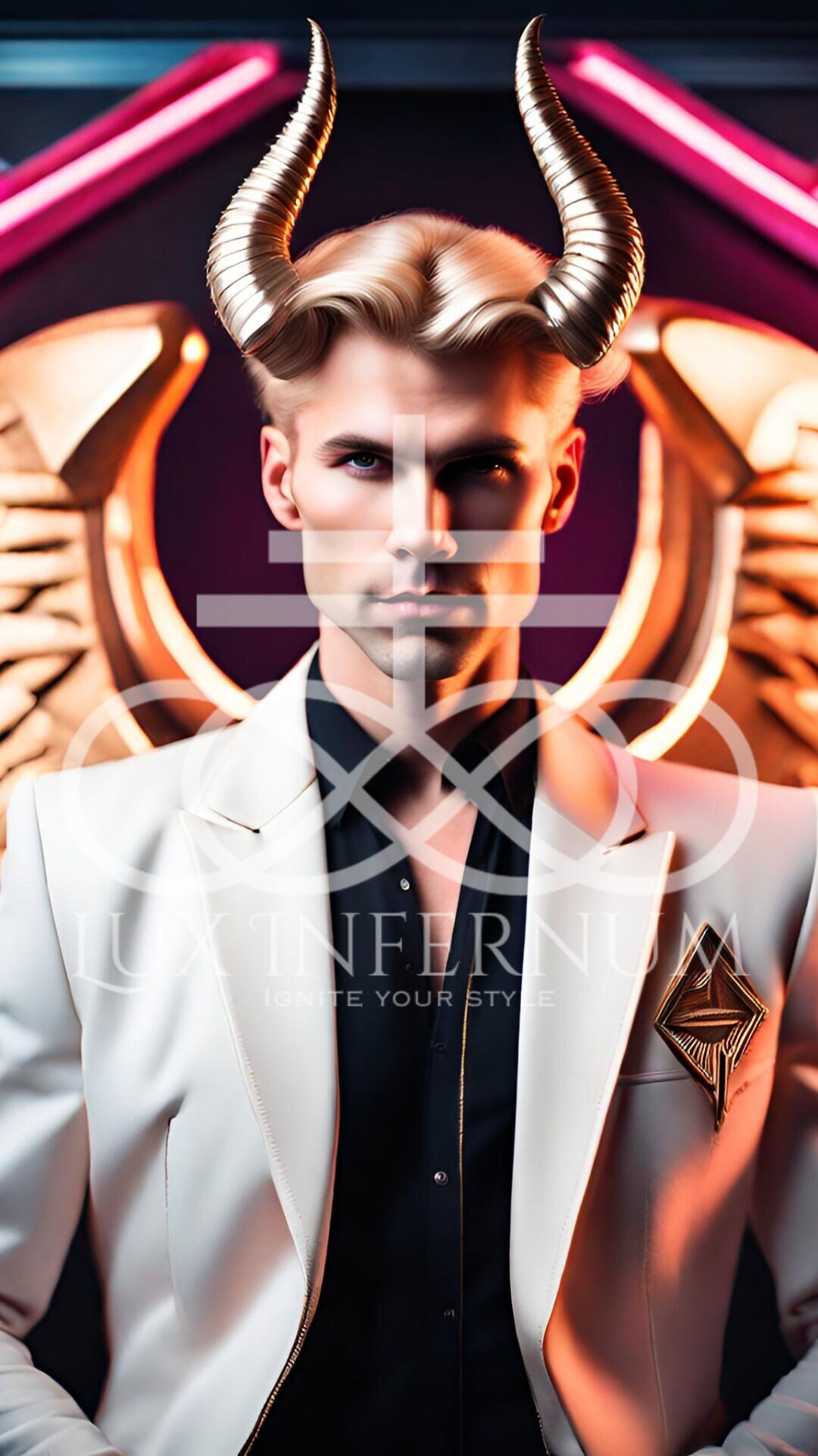 2 Pack - Modern, Neon Lucifer Inspired Phone Wallpaper Lock Screen Pack ...