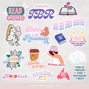 60+ Digital Bookish Sticker Bundle, Printable Bookish Stickers, Bookish ...
