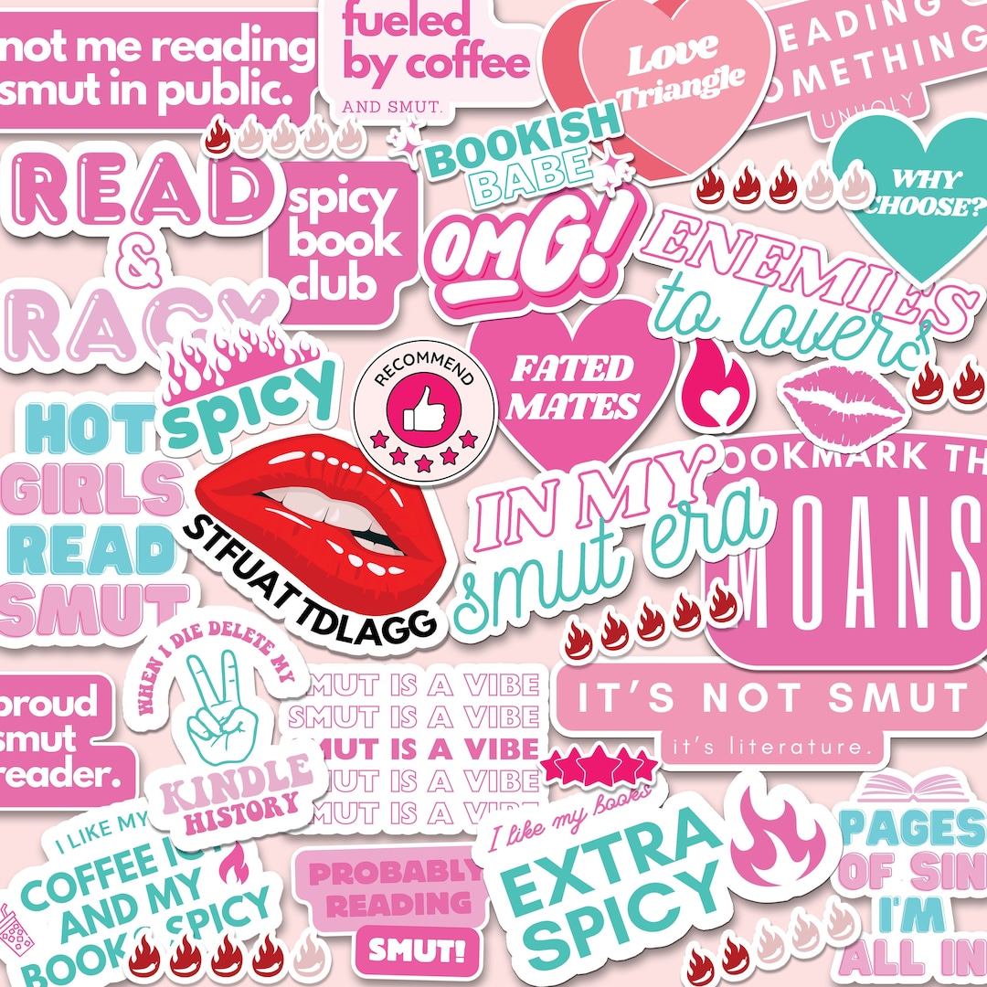 30 Digital Romance Book Stickers, Reading Smut Stickers, Printable ...