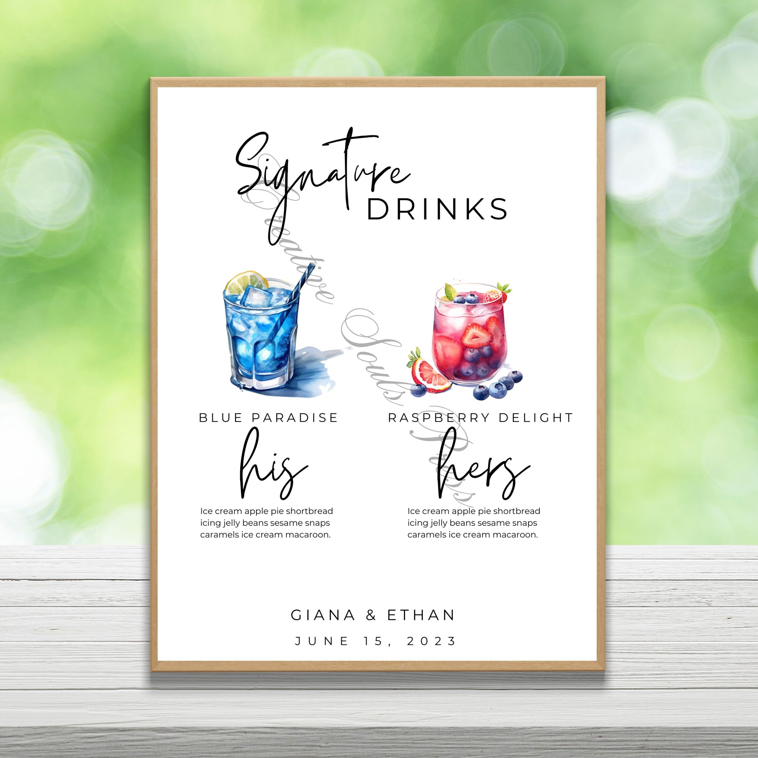 Modern Drink Menu Templates Weddings, Cash Bar, Club, Private Events ...