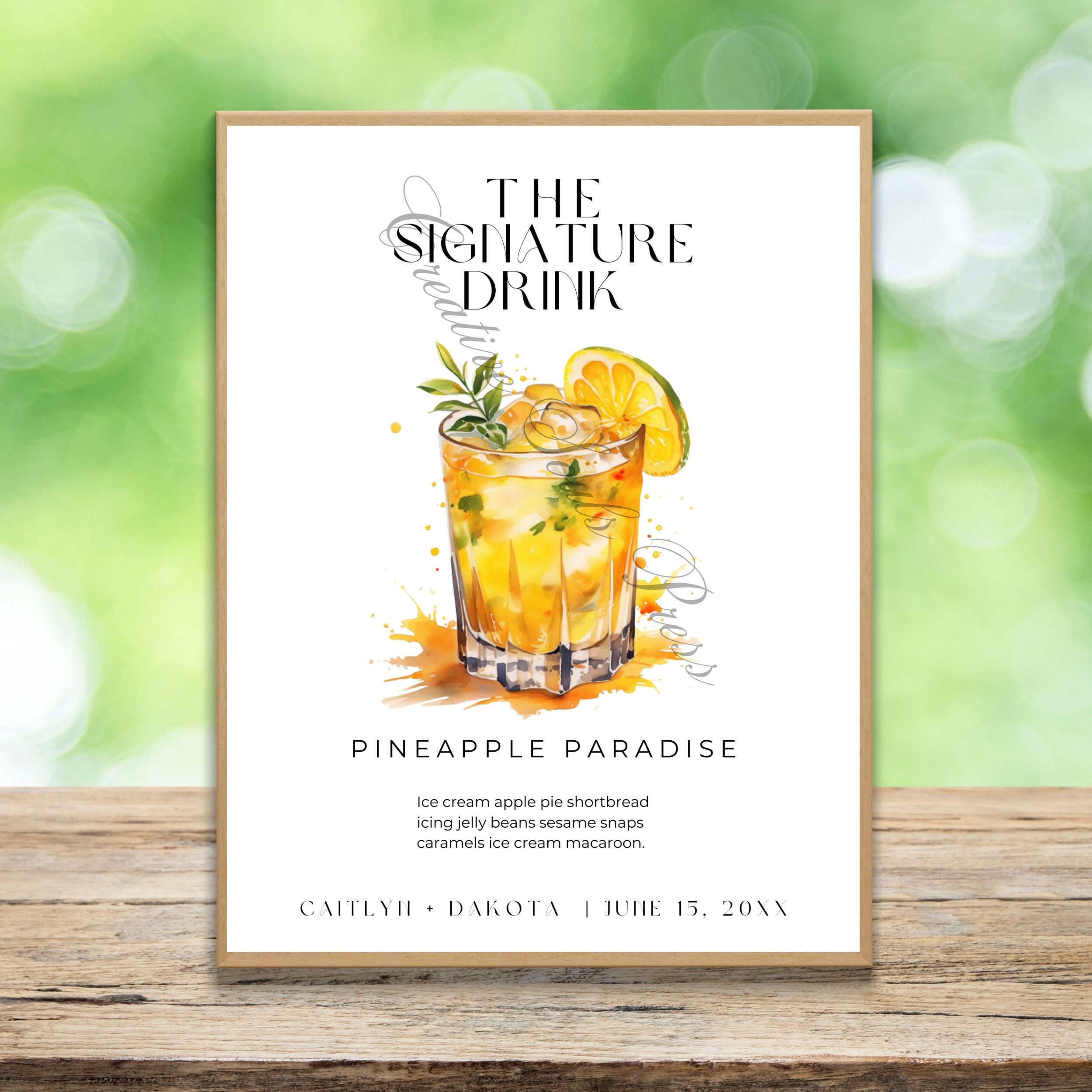 Modern Drink Menu Templates Weddings, Cash Bar, Club, Private Events ...