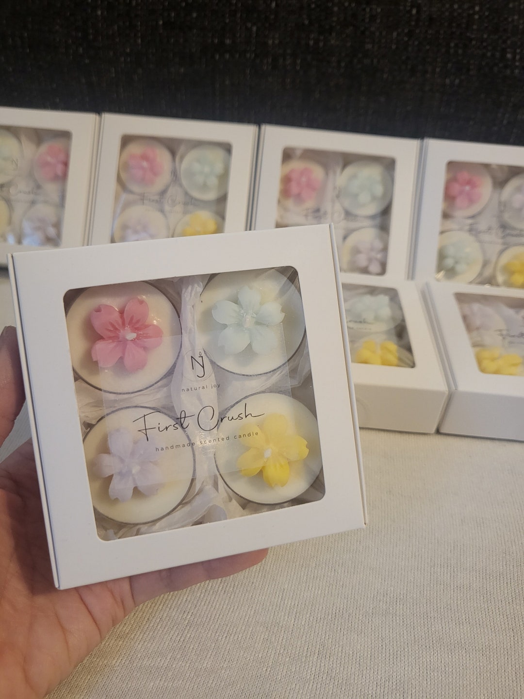 Handcrafted Cherry Blossom Mini Candles, Soy Wax, Scented, Decorative ...