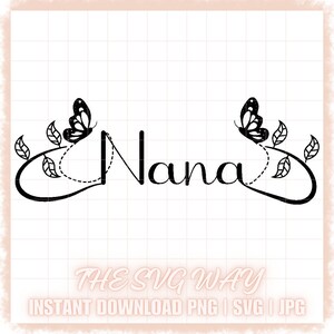 Nana SVG, Grandma SVG, Nana PNG, Gigi Svg, Retired Svg, Butterfly Svg ...