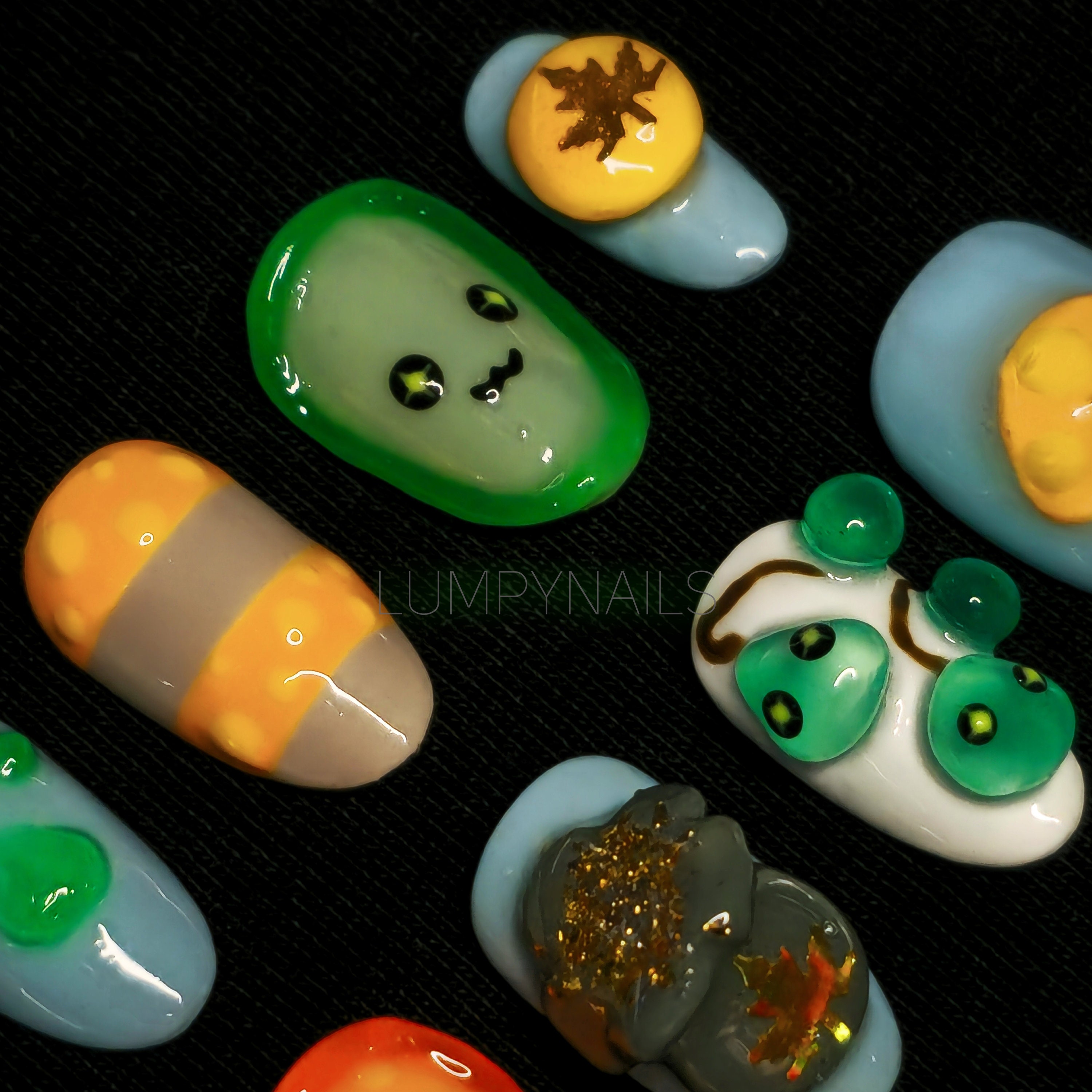 Maplestory 3D Gamer Nails Money Meso Gold Kawaii Anime Character Orange ...