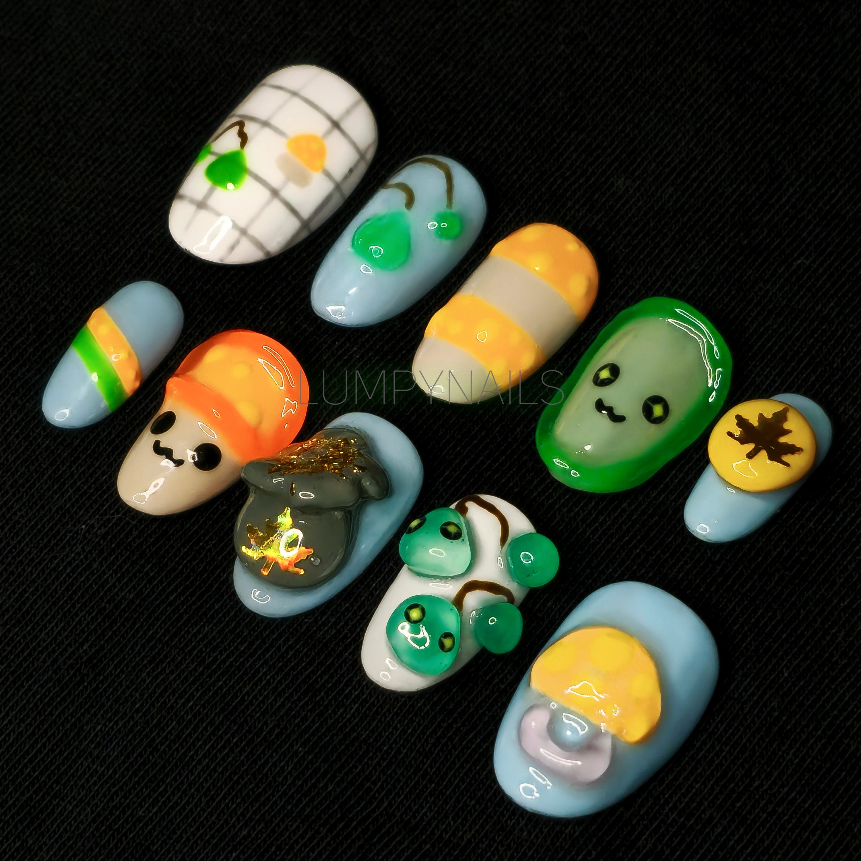 Maplestory 3D Gamer Nails Money Meso Gold Kawaii Anime Character Orange ...