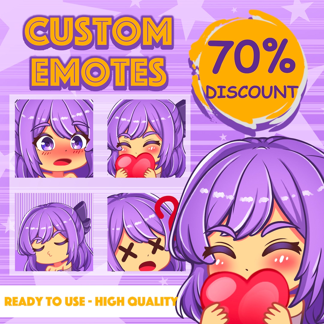 Custom Emotes or Anime Emote and Animated Emotes, Cute Chibi Emote, Sub ...