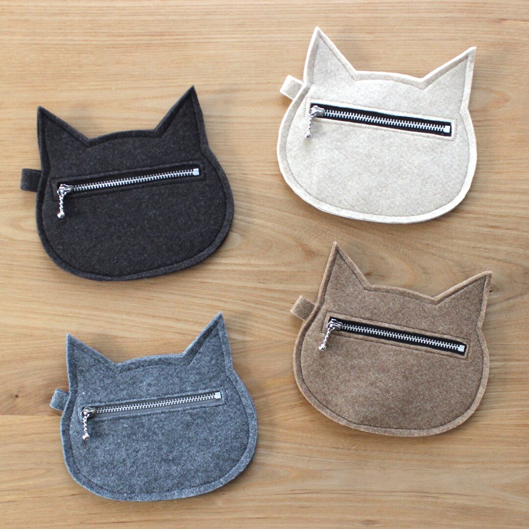 Felt Pouch(cat)cat Motif, Accessories Storage, Coin Purse, Key Case ...