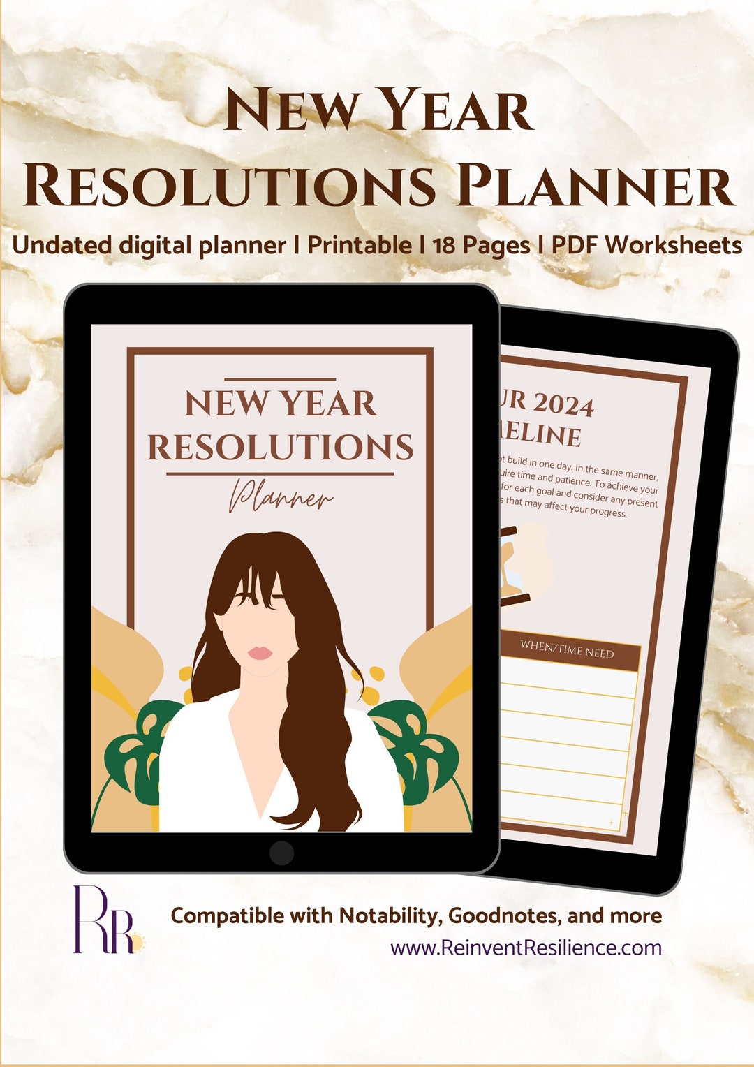 New Year Planner | Printable, Goodnotes, Notability Compatible | New ...