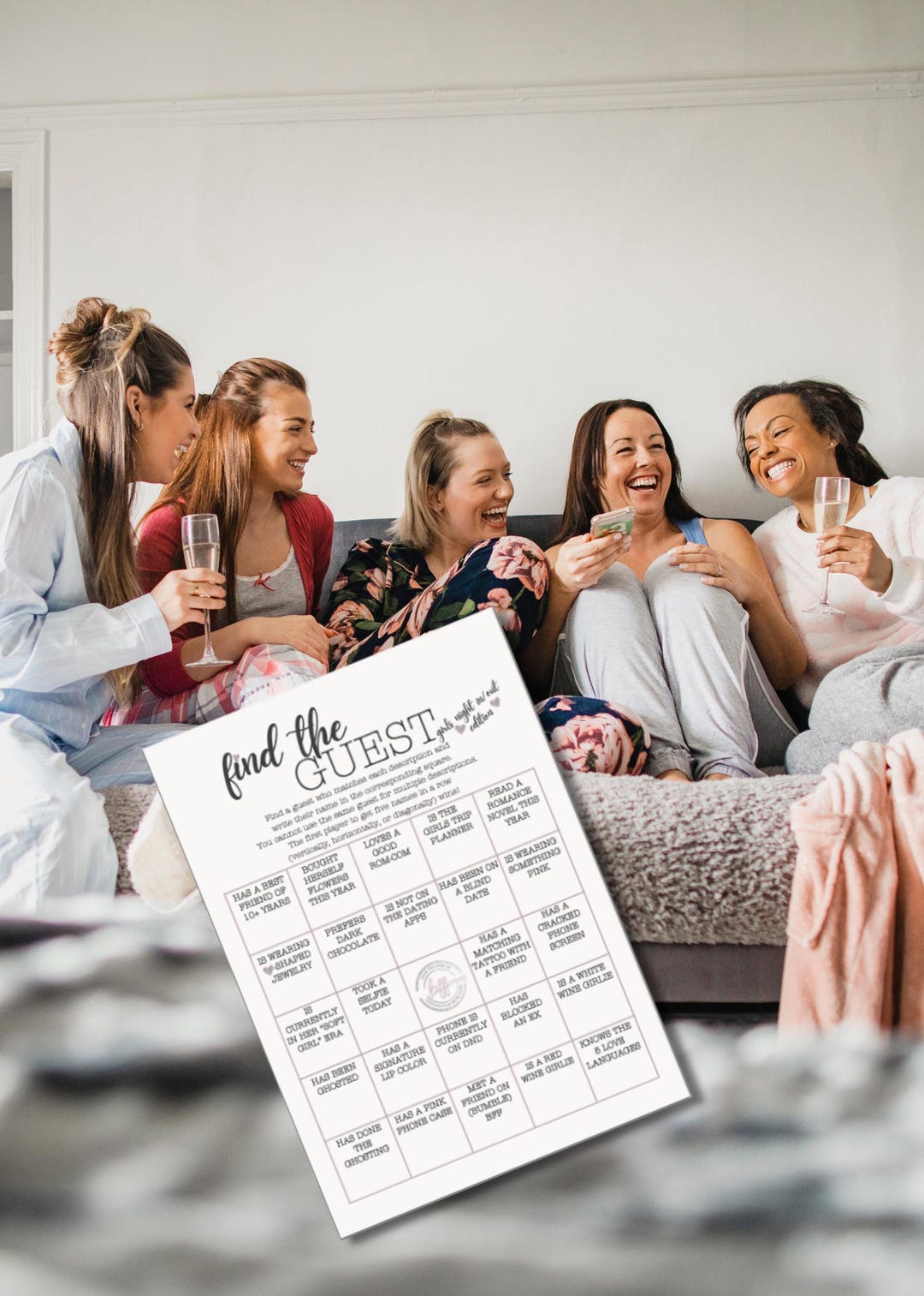 Galentine’s Day Bingo Game – Find the Guest | Girls Night Icebreaker ...