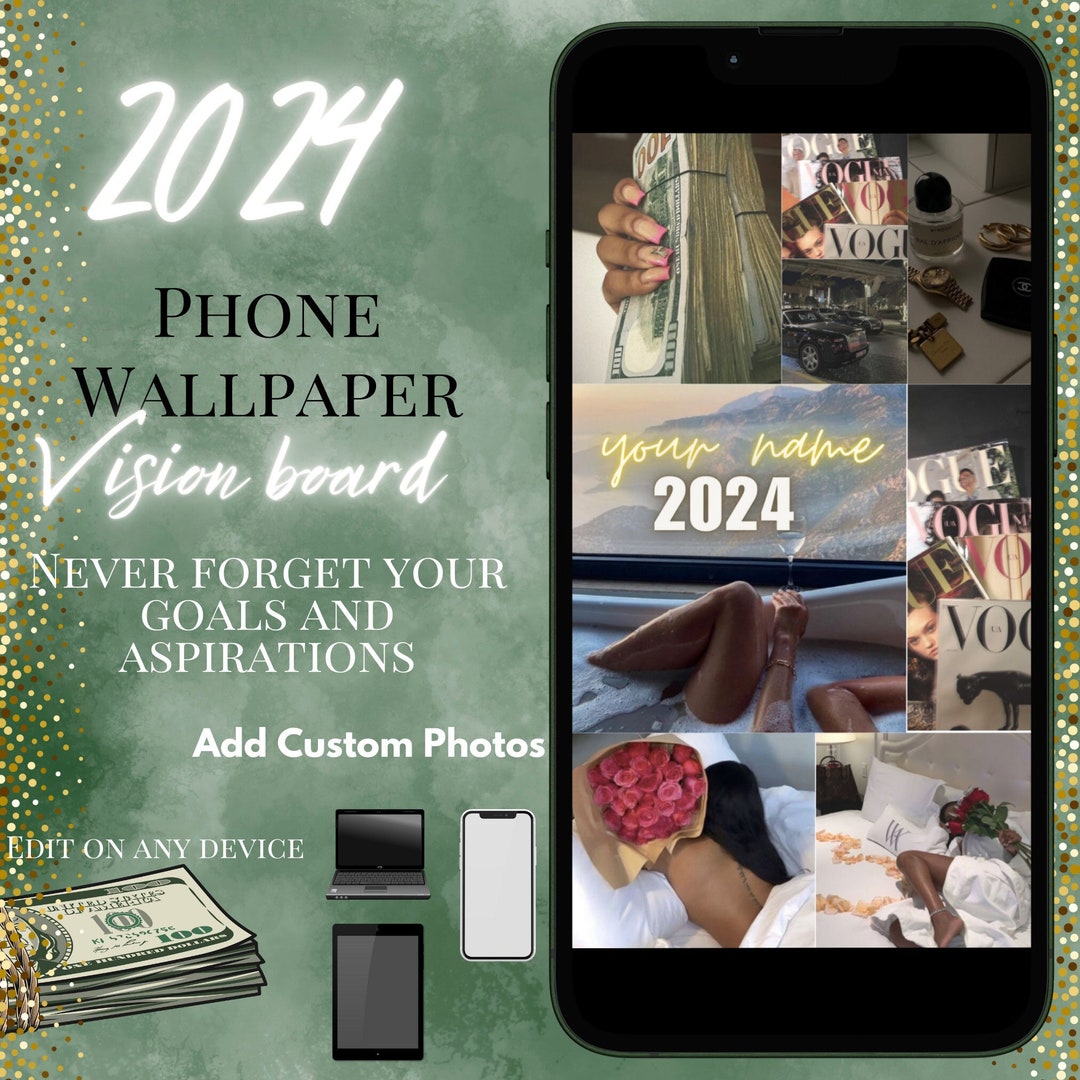 VISION BOARD phone Wallpaper 2024 - Etsy