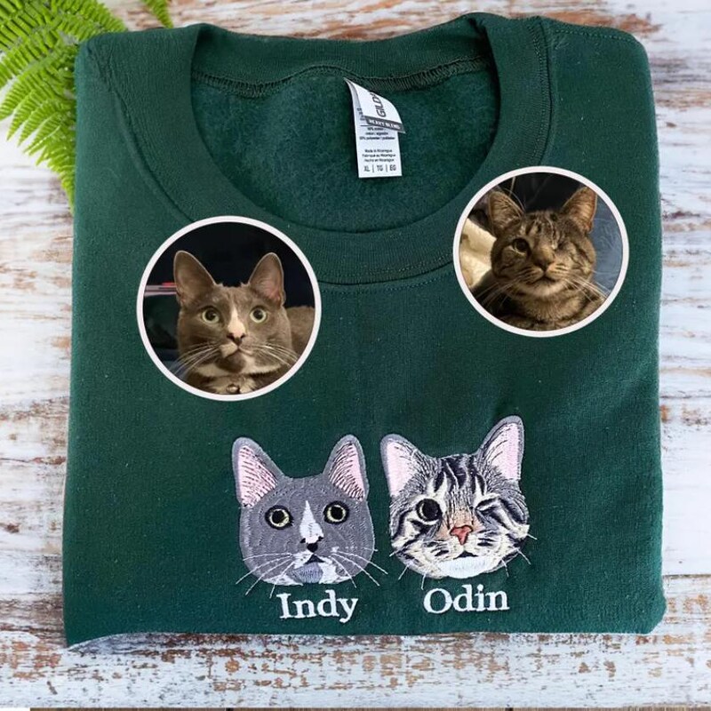 Embroidered Cats - Etsy