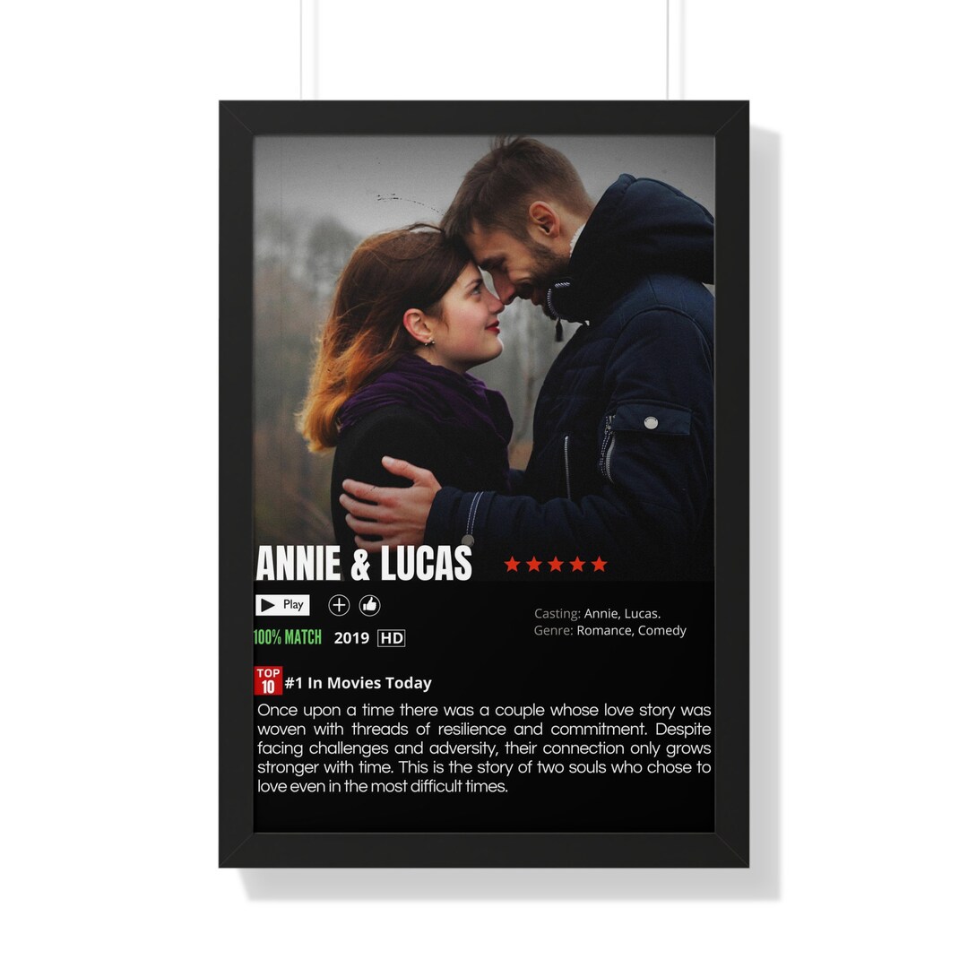 Custom Couples Netflix Movie Poster, Personalized Couple Gift, Netflix ...