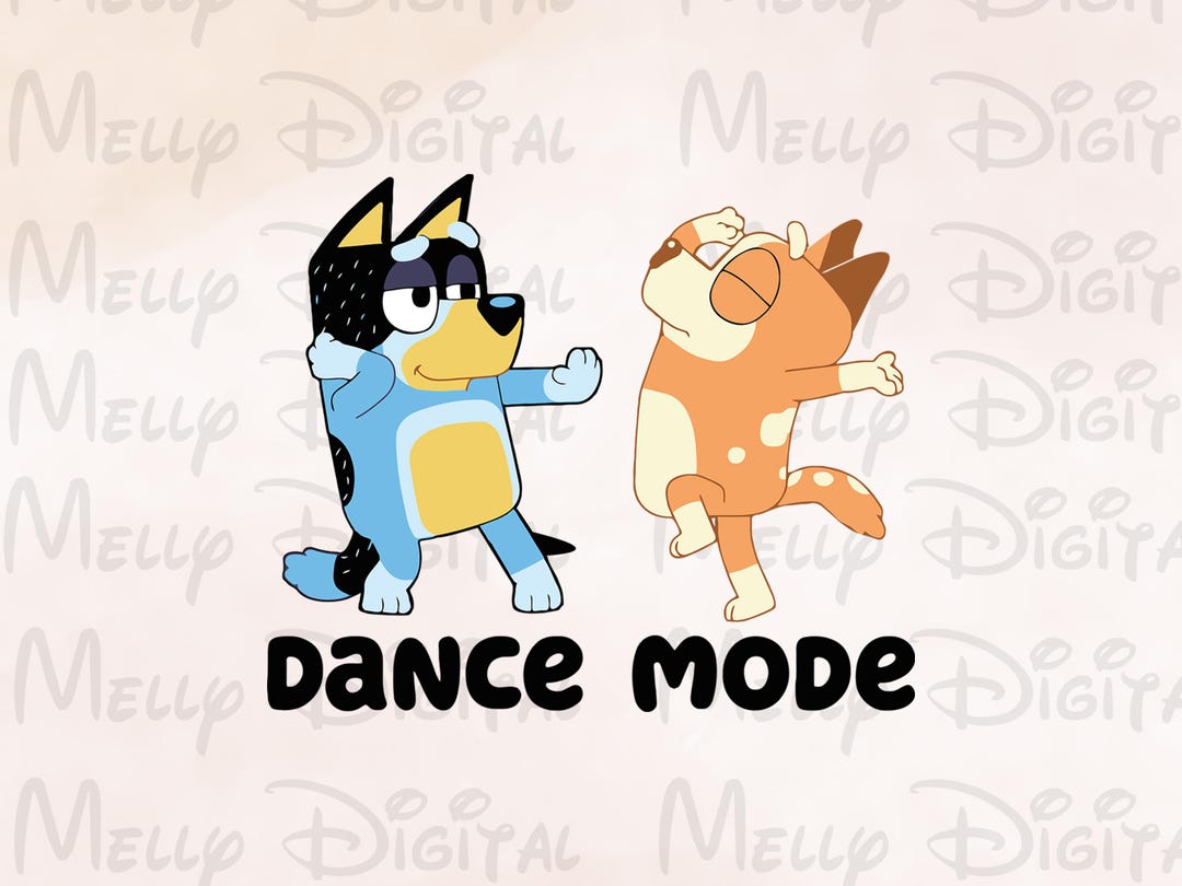 Bluey Dance Mode Svg, Bluey Svg, Bluey Cartoon Svg, Bluey and Bingo Svg ...
