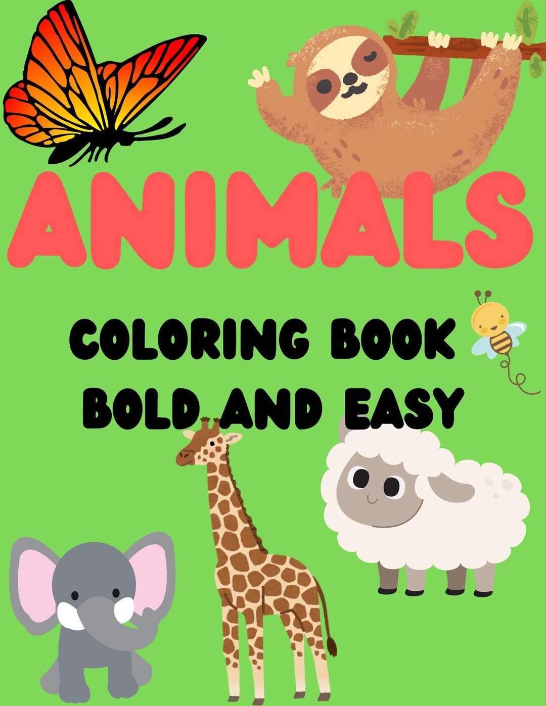 Children’s Animal Coloring Book - Etsy