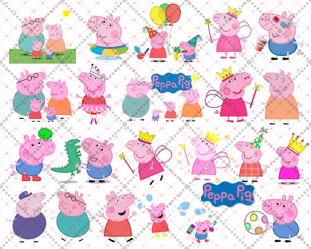 Peppa Pig PNG Bundle, Peppa Pig Clipart, Peppa Pig Cut File, Peppa Pig ...