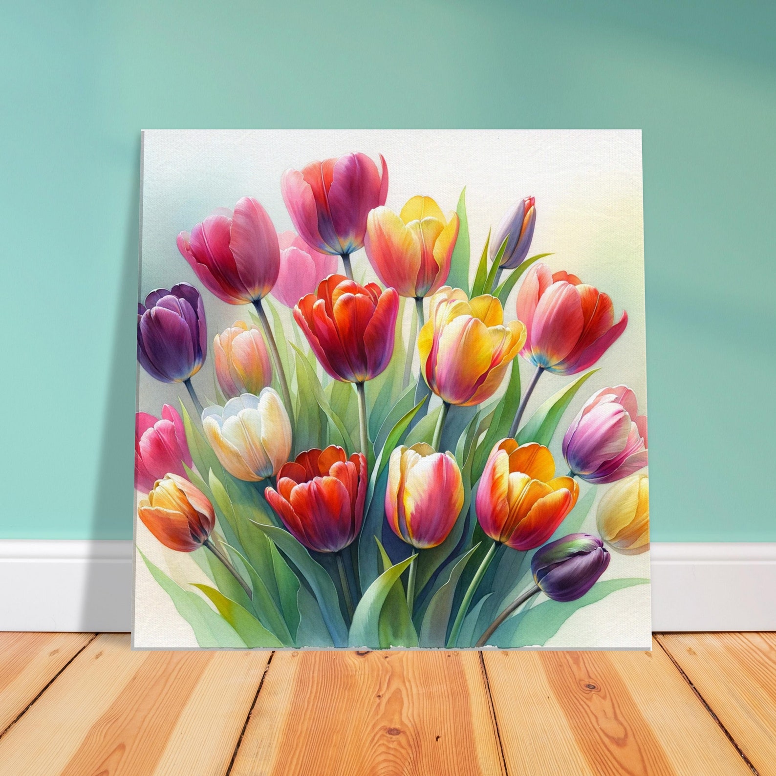 Vibrant Tulip Medley Canvas Print Radiant Botanical Wall Art for ...