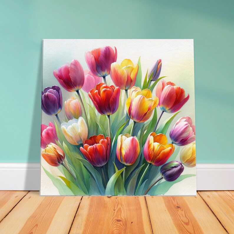 Vibrant Tulip Medley Canvas Print Radiant Botanical Wall Art for ...