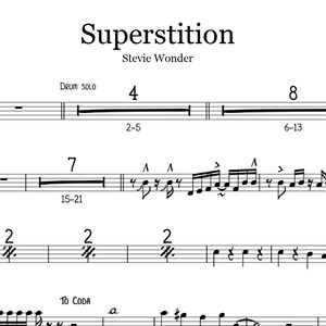 Horn Charts for "superstition" by Stevie Wonder (5 Horns Plus Keys ...