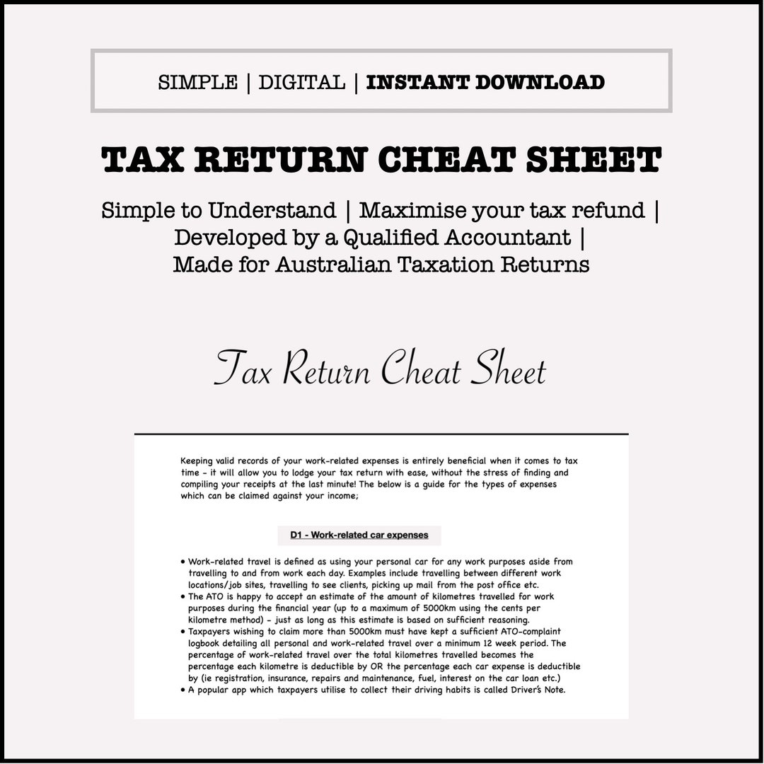 2024 Australian Tax Return Cheat Sheet | Individual Tax Return ...