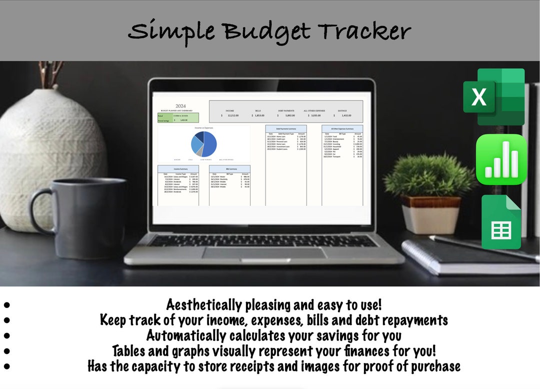 2024 Simple Budget Tracker Personal Budgeter Personal Finance Tracker ...