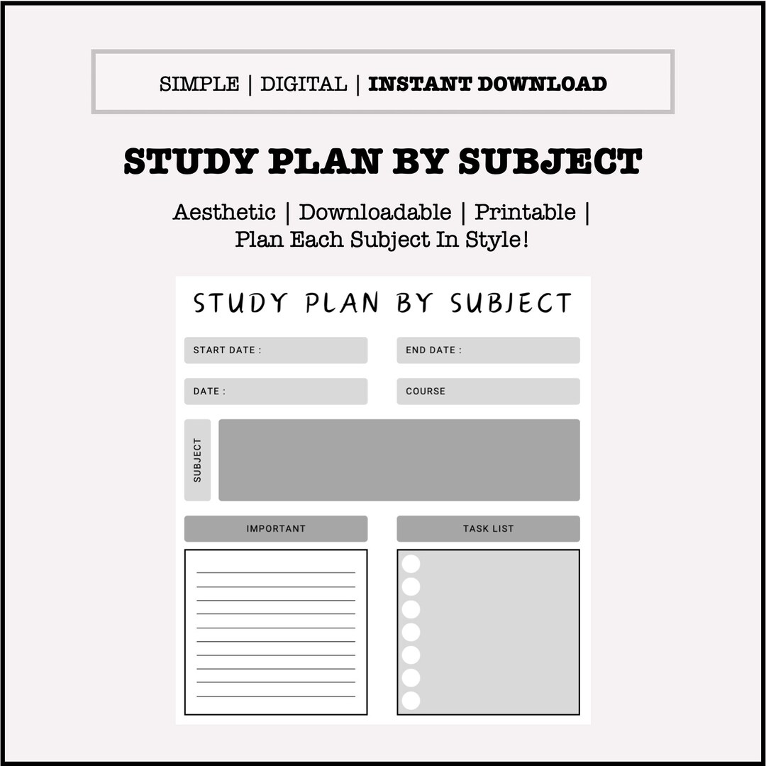 Modern Study Planner by Subject | Subject Planner | Homework Planner ...