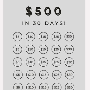 500 Money Saving Challenge | Save 500 in 30 Days | Printable 500 ...