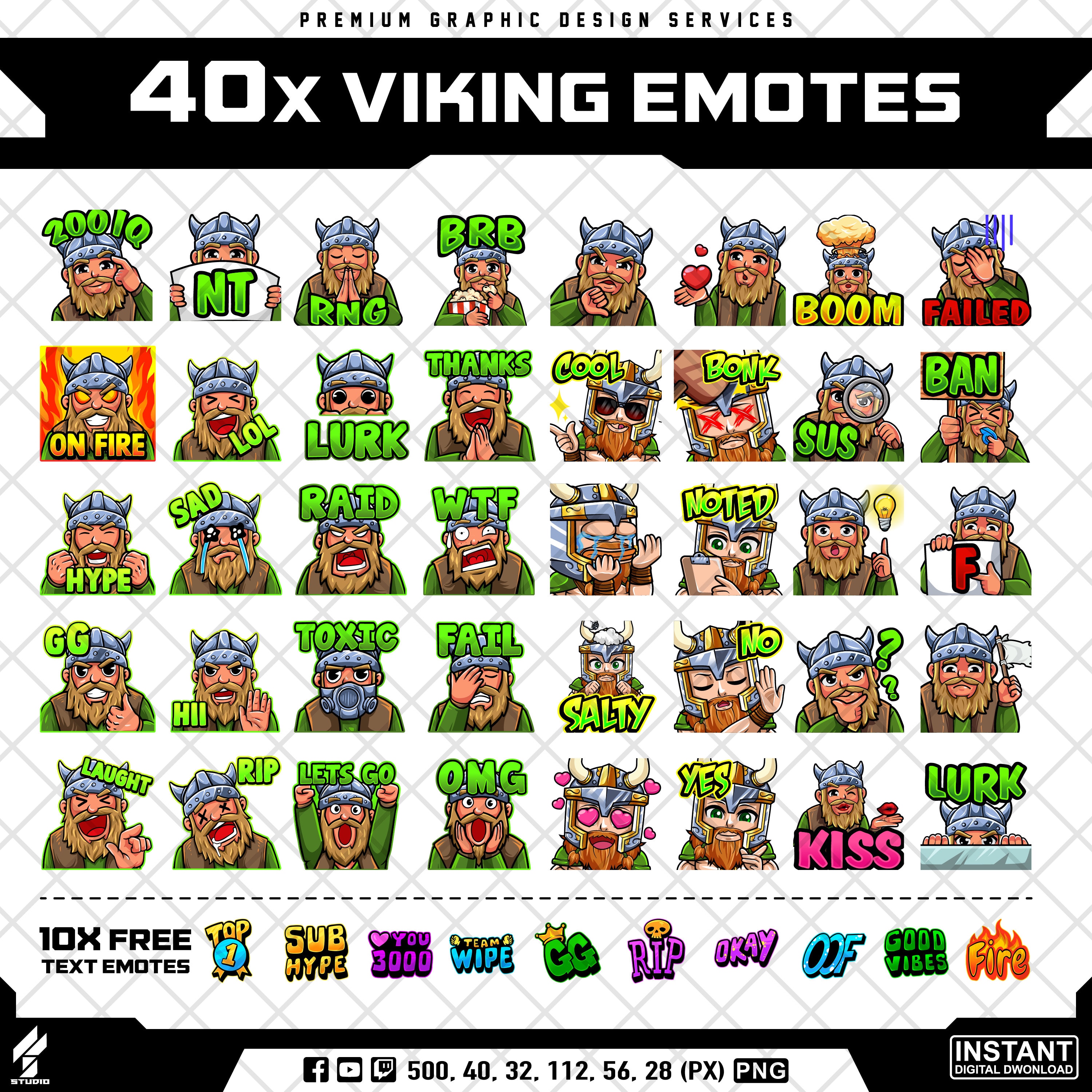 40x VIKING EMOTES FREE 10X Text Emotes Discord Emotes Youtube Emotes ...