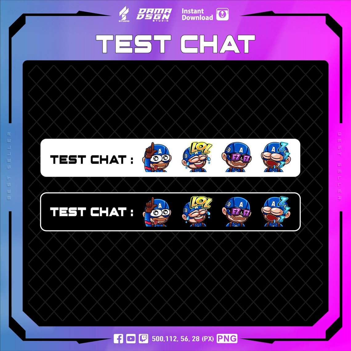 16x Captain America Emotes: Superhero Twitch/discord Emotes (PNG) - Etsy