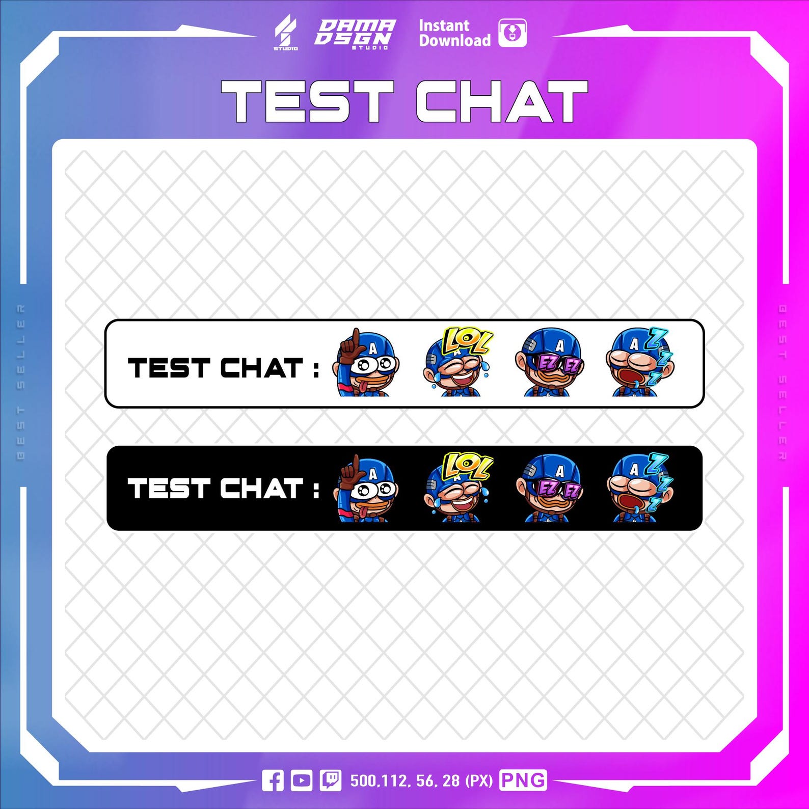 16x Captain America Emotes: Superhero Twitch/discord Emotes (PNG) - Etsy