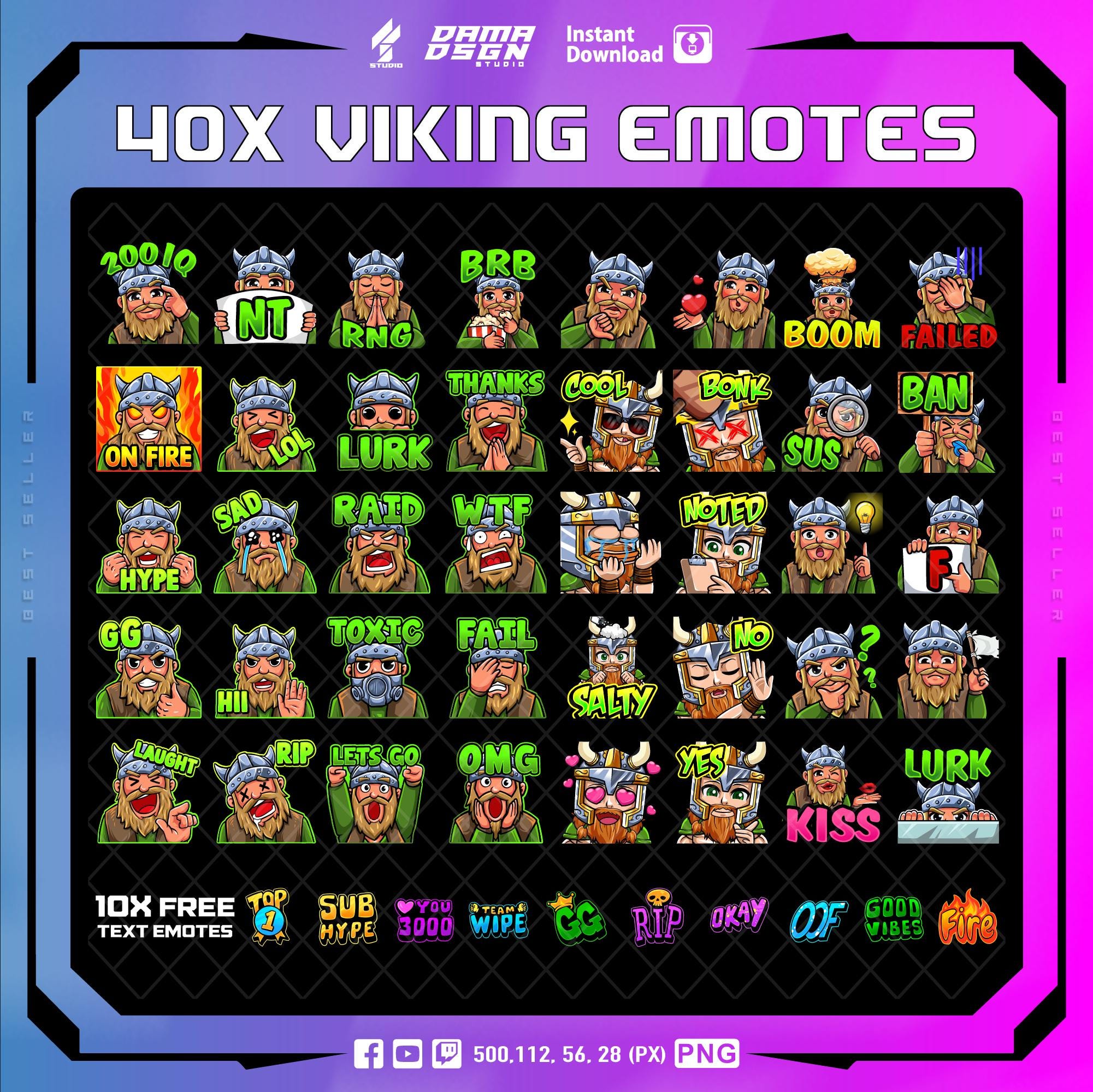40x Viking Fighter Emotes + FREE 10x Text Emotes | Discord Emotes ...