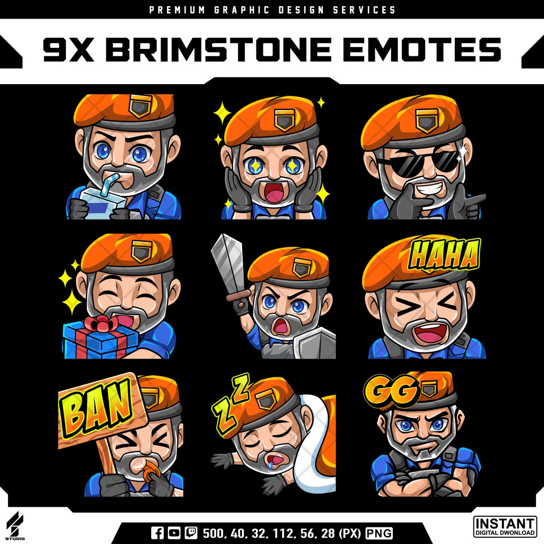 Brimstone Emotes: Valorant-inspired Designs for Twitch, Discord ...