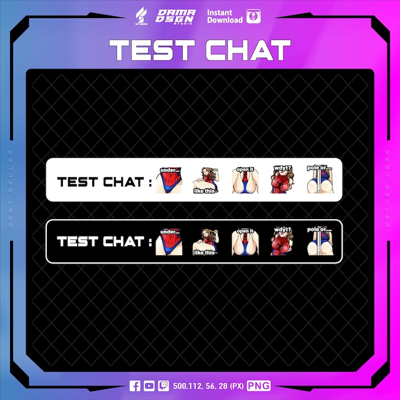 Sexy Superhero Cosplay Emotes | Kawaii Anime PNG (digital Download) - Etsy