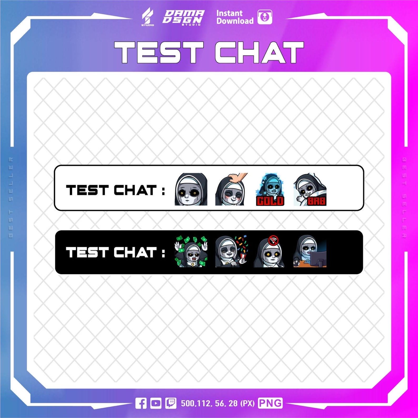 31x the Nun Conjuring Emotes: Scary Streamer Designs (digital Files PNG ...