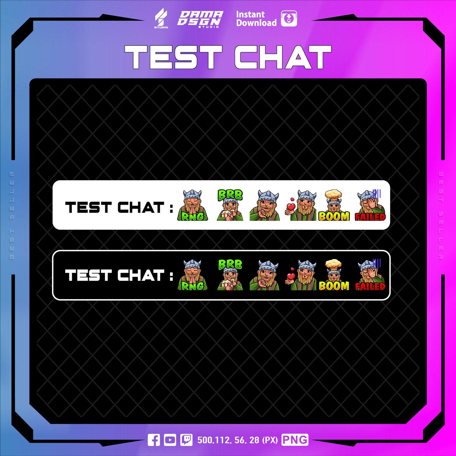 40x Viking Fighter Emotes + 10x Text Emotes: Twitch, Discord, Youtube ...