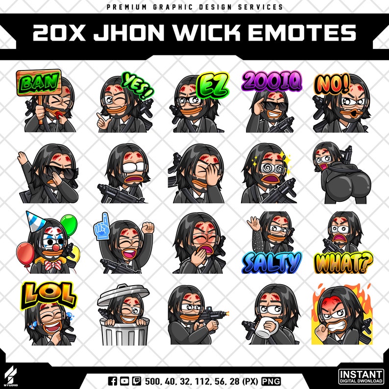 20x John Wick-inspired Emotes Action-packed Designs for Streamers ...